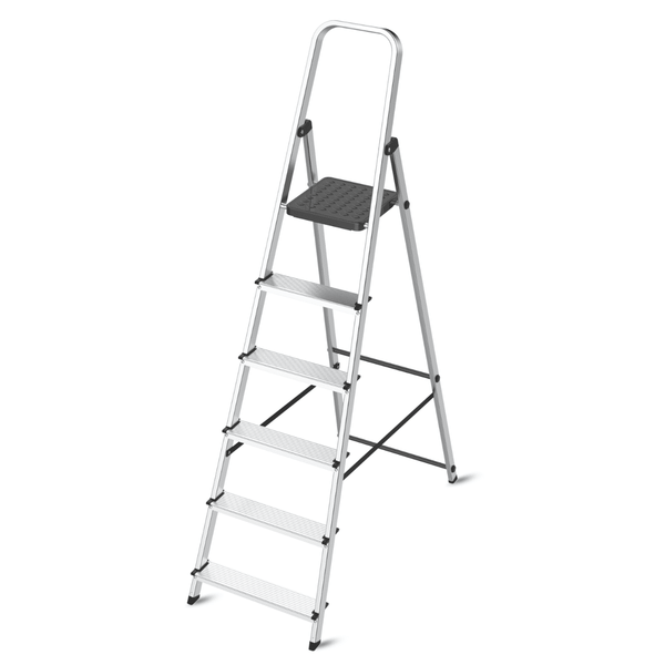 Liberti 6-Step Ladder Aluminium | 150kg Support (6 Feet) – Freiheit Skytech